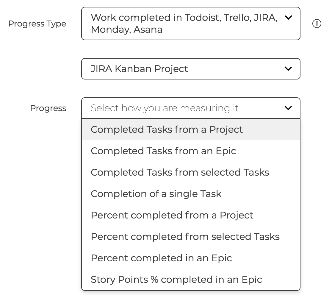 Creating Initiative / To-do Progress based on completing Trello, Asana ...