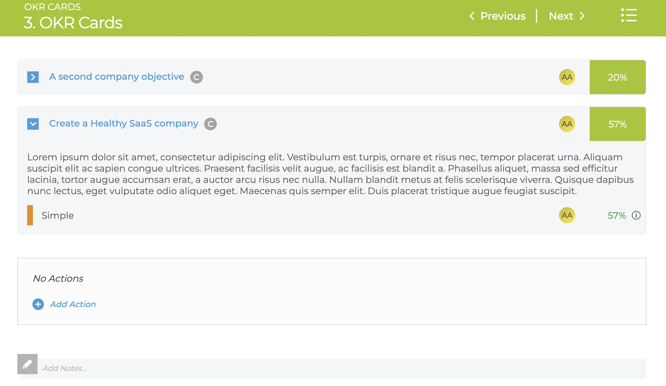 What is the OKR Cards meeting section? – ZOKRI